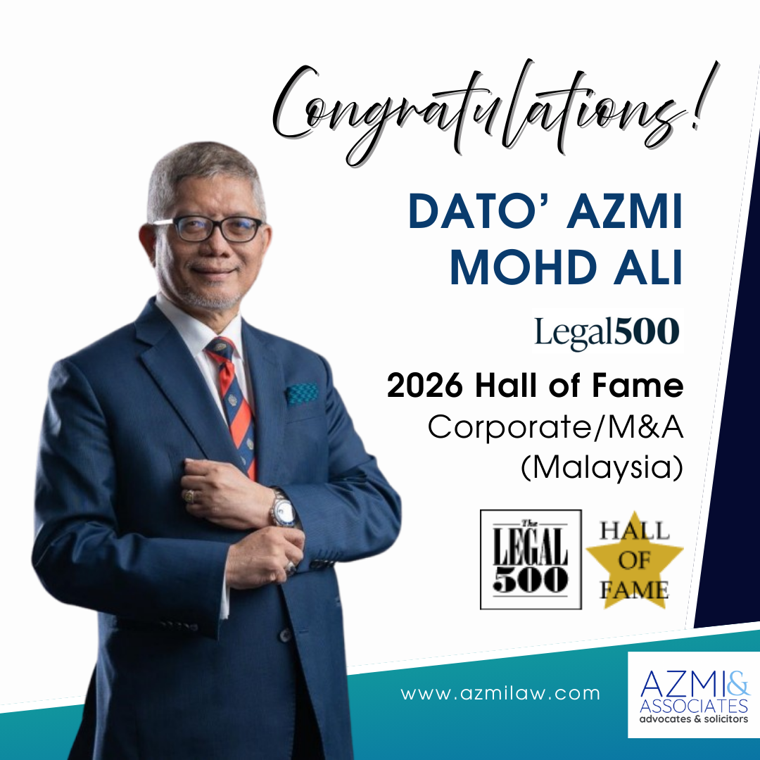 Malaysia - Dato' Azmi Mohd Ali Recognised in The Legal 500 Asia-Pacific ...
